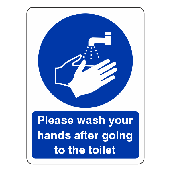 Wash Your Hands After Using Toilet Sign- CLEARANCE – Medisave UK