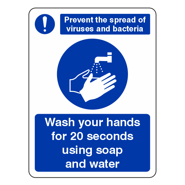 Wash Your Hands For 20 Seconds Sign- CLEARANCE – Medisave UK
