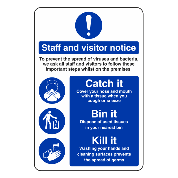 Staff And Visitor Notice Sign – Medisave UK