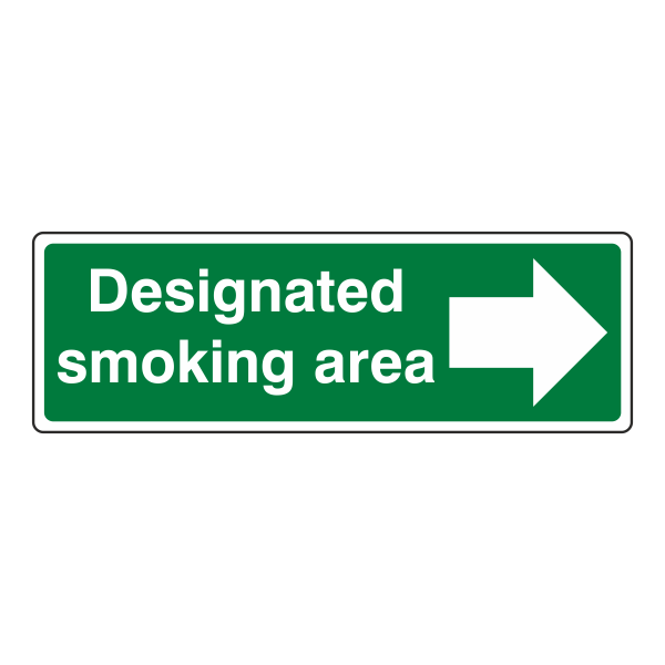 Designated Smoking Area - Arrow Right Sign – Medisave UK