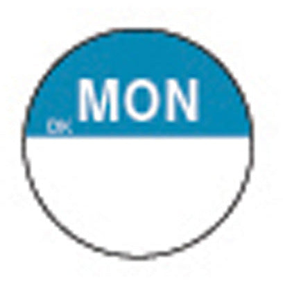 3/4" Permanent Circle Label Monday x 1000 – Medisave UK