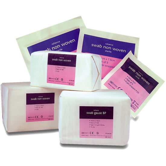 Reliswab Swabs Non-Woven Sterile 4ply 5cm x 5cm - Pack of 25 – Medisave UK