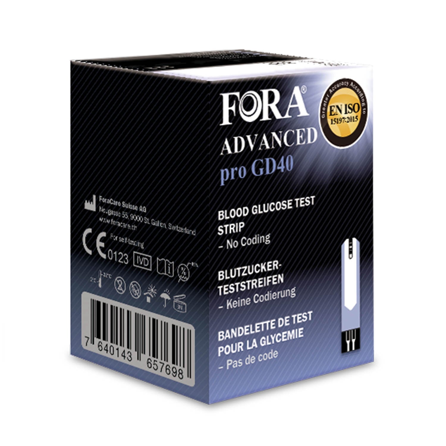 Fora Blood Glucose Test Strips - Box 50 – Medisave UK