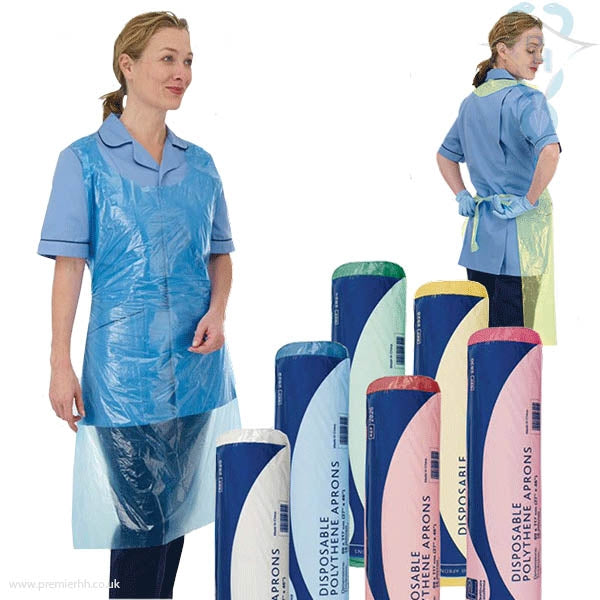 Disposable Polythene Aprons on a ROLL - Pack of 200 in Blue – Medisave UK