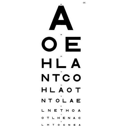 Test Chart, Double Sided 6M Viewing Distance – Medisave UK
