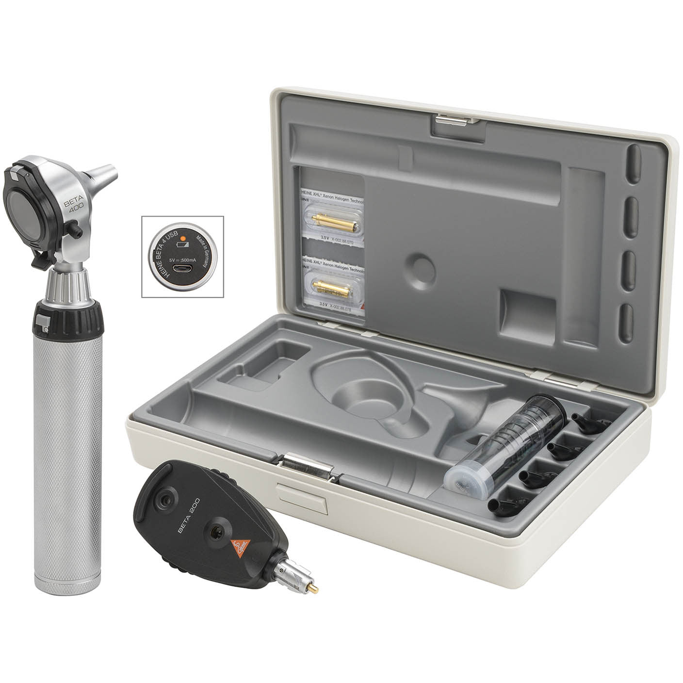 HEINE Beta 400 Otoscope & Beta 200 Ophthalmoscope XHL Diagnostic Set ...