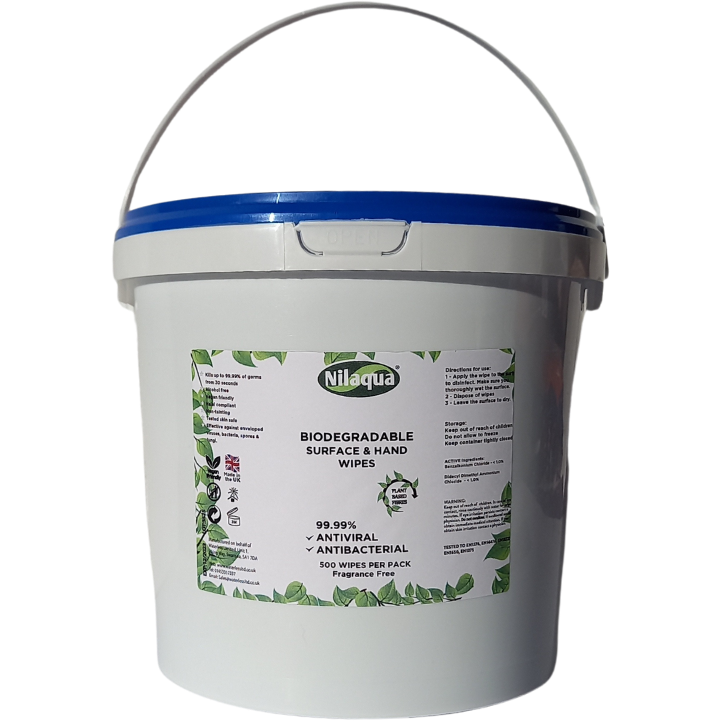 BIODEGRADABLE WIPE BUCKET – 500 PACK – Medisave UK