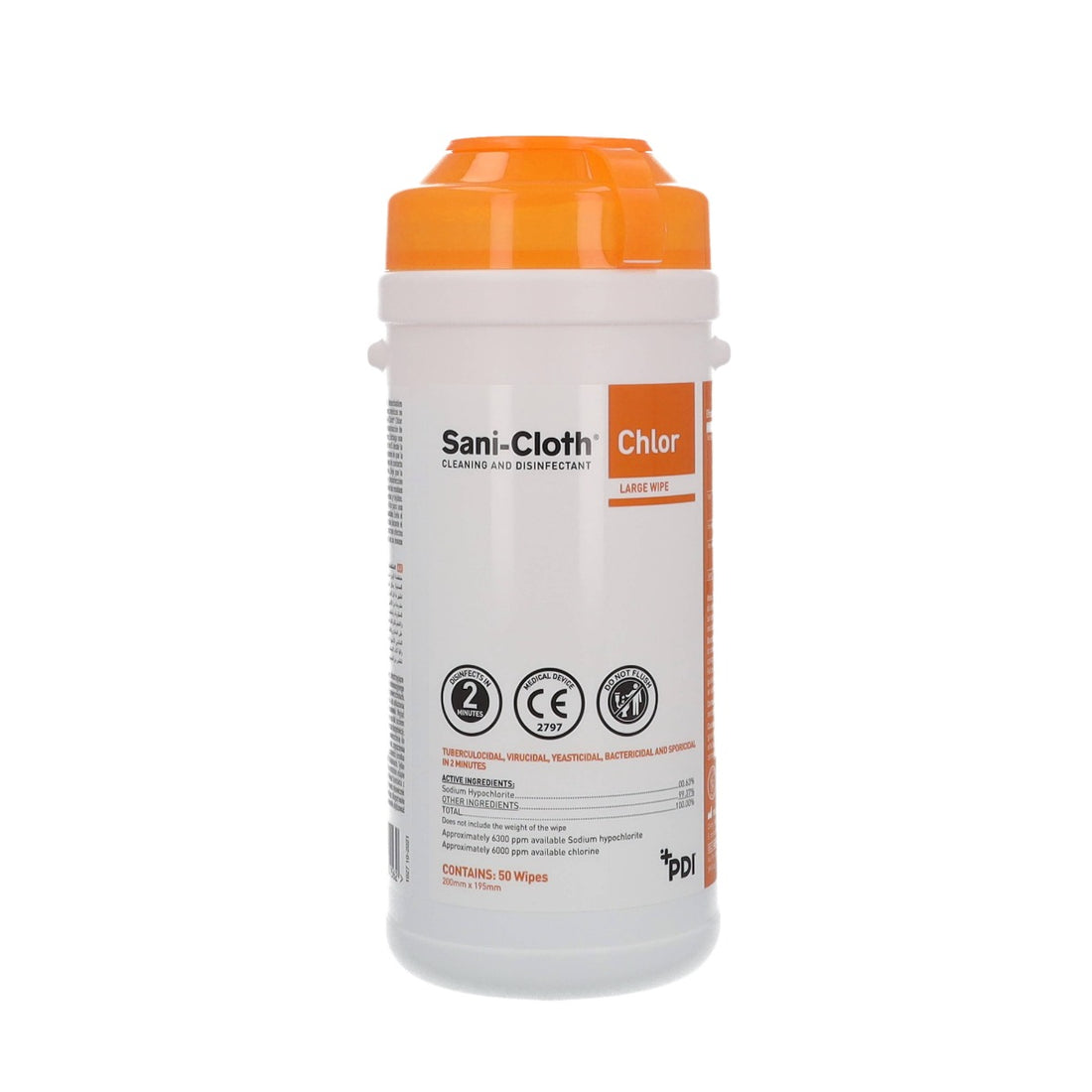 PDI Sani Cloth Chlor - Disinfectant Wipes x 50 – Medisave UK