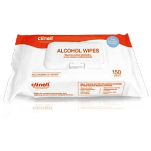 Clinell Alcohol Wipes Large Pack of 150 – Medisave UK