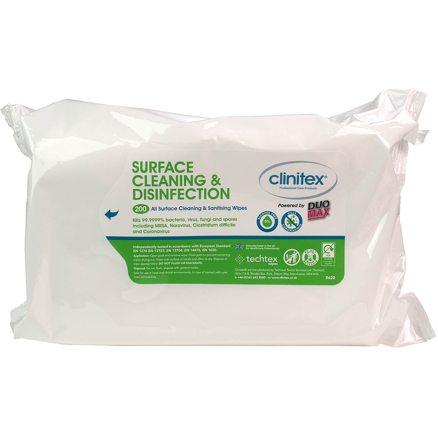 Clinitex Surface Cleaning & Disinfection Wipes (Pack of 200 Wipes ...