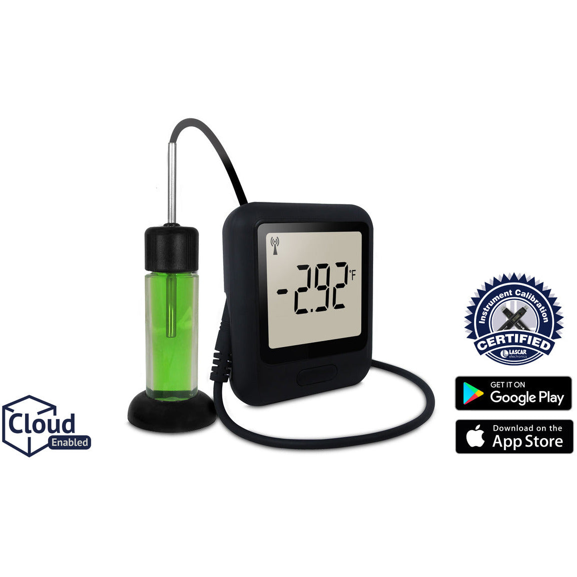 Vaccine Data Logger with Glycol Probe Calibrated at 2°C and 8°C ...