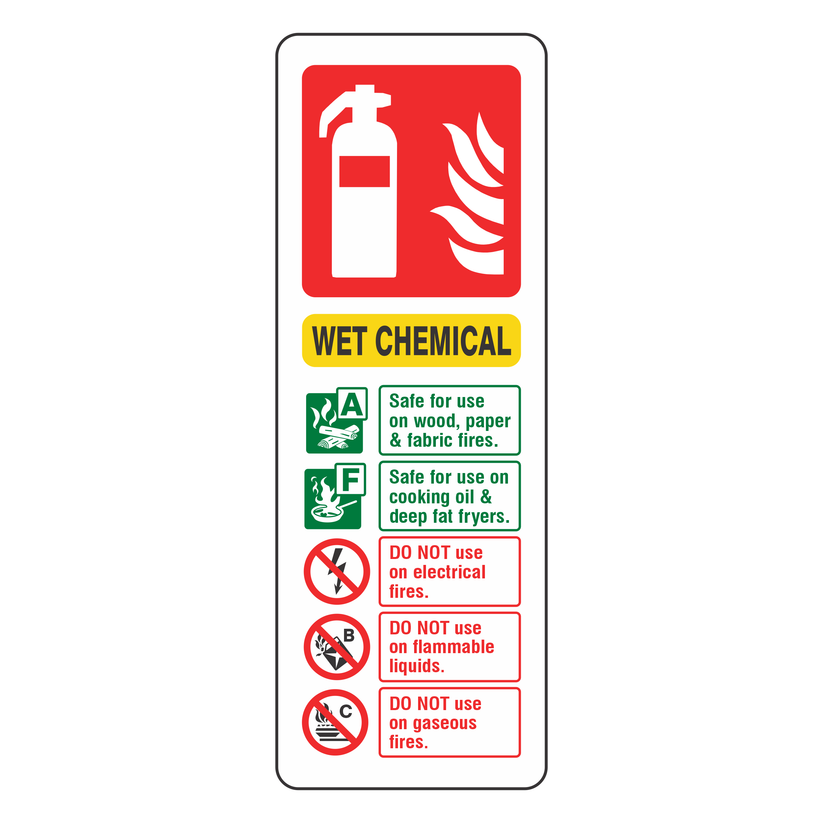 Fire Extinguisher Sign - Wet Chemical- CLEARANCE – Medisave UK