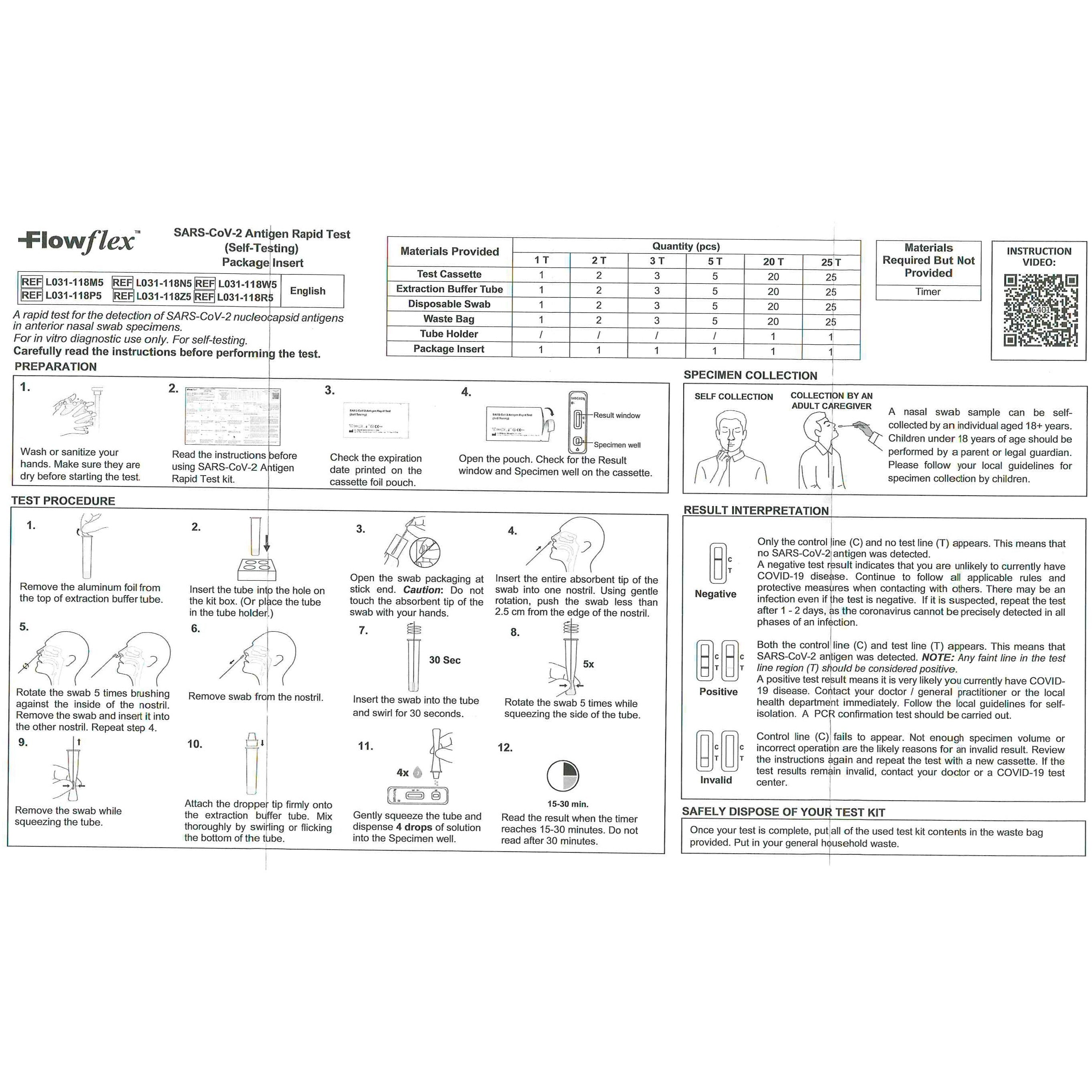 Flowflex Coronavirus Test SARS-CoV-2 Antigen Rapid - Single [Self ...