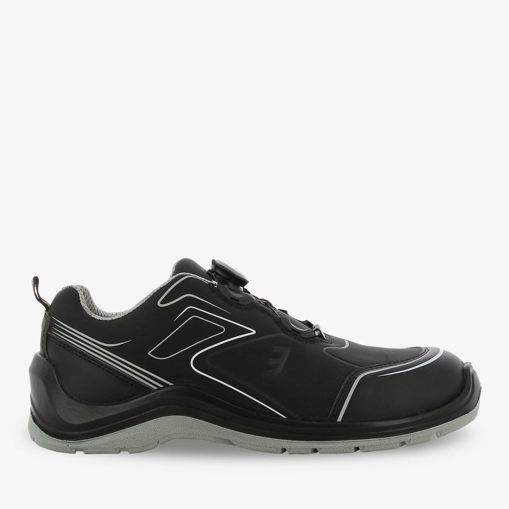 Flow Low Unisex Safety Shoes with Twist Lock - Black – Medisave UK