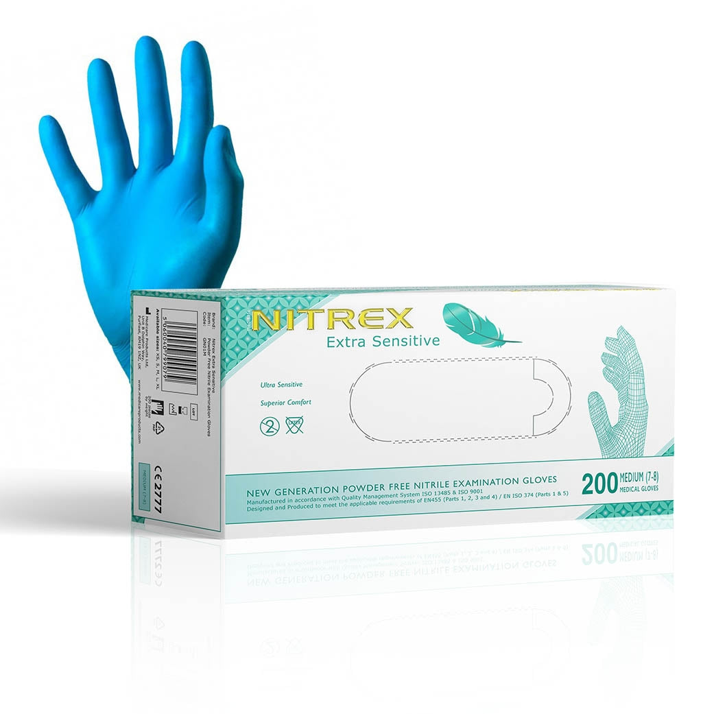 Nitrex Nitrile Ultra Sensitive Gloves - Medium - Pack Of 200 [CAT III ...