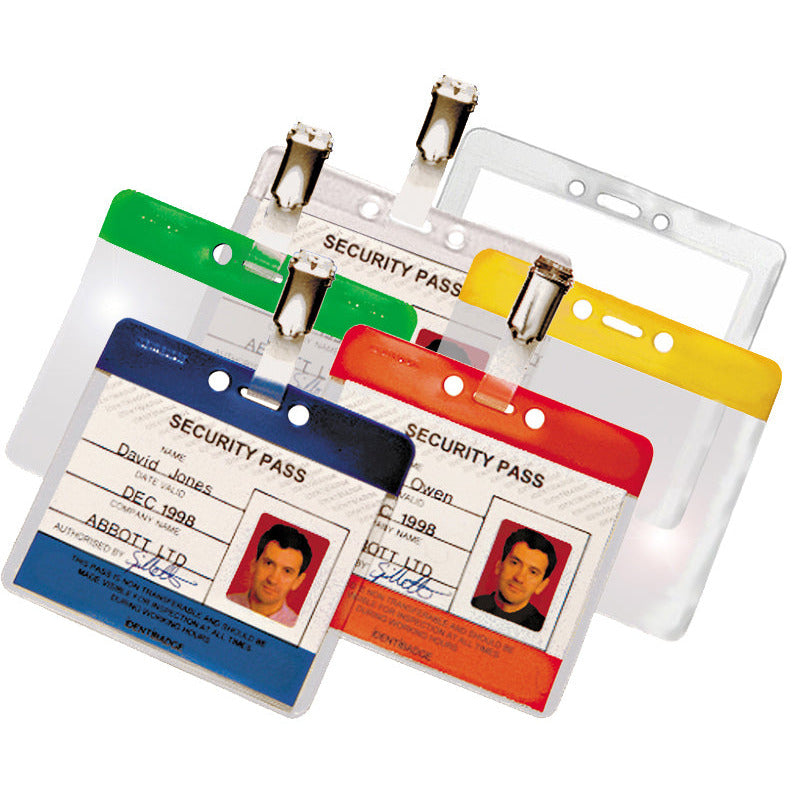 Landscape Security Badges - 80 x 100mm - Pack of 50 – Medisave UK