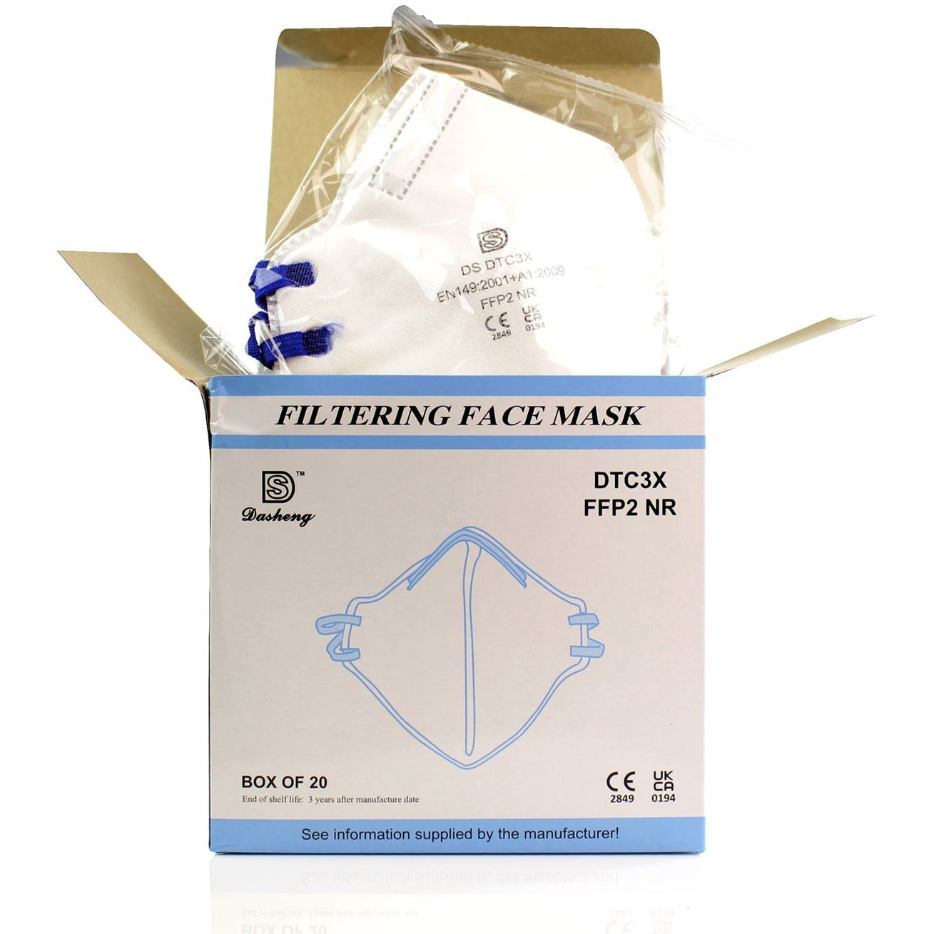 FFP2 Unvalved Face Mask (Box of 20 Masks) – Medisave UK