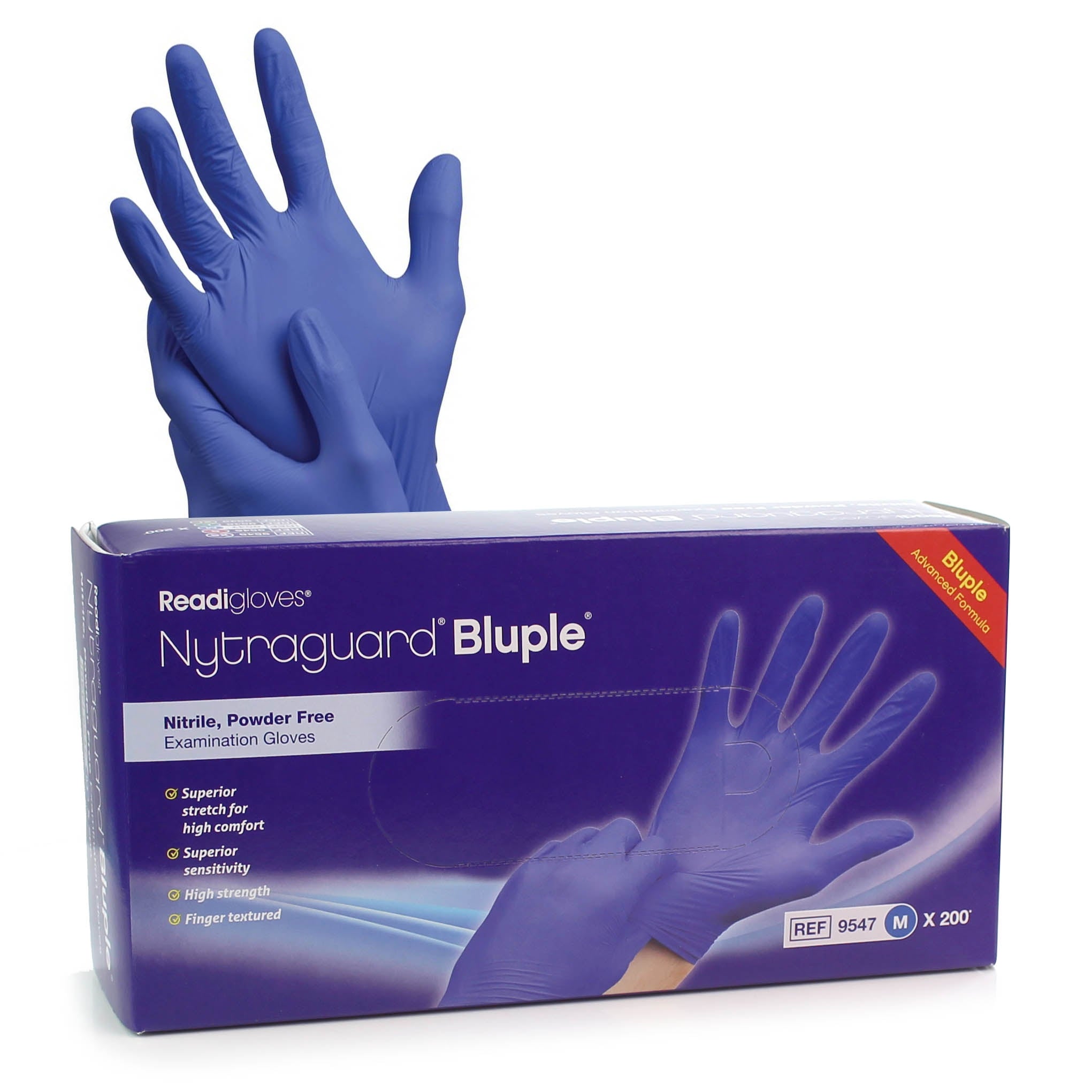 Robinsons Nytraguard Bluple Nitrile Gloves Medium x 200 [EN455 Medical ...