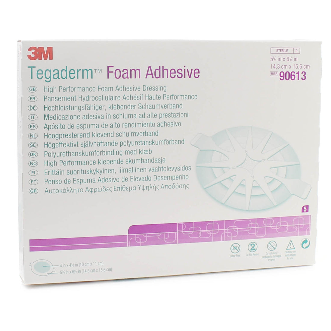 3M™ Tegaderm High Performance Foam Adhesive Dressing Box of 5 - 14.3cm ...