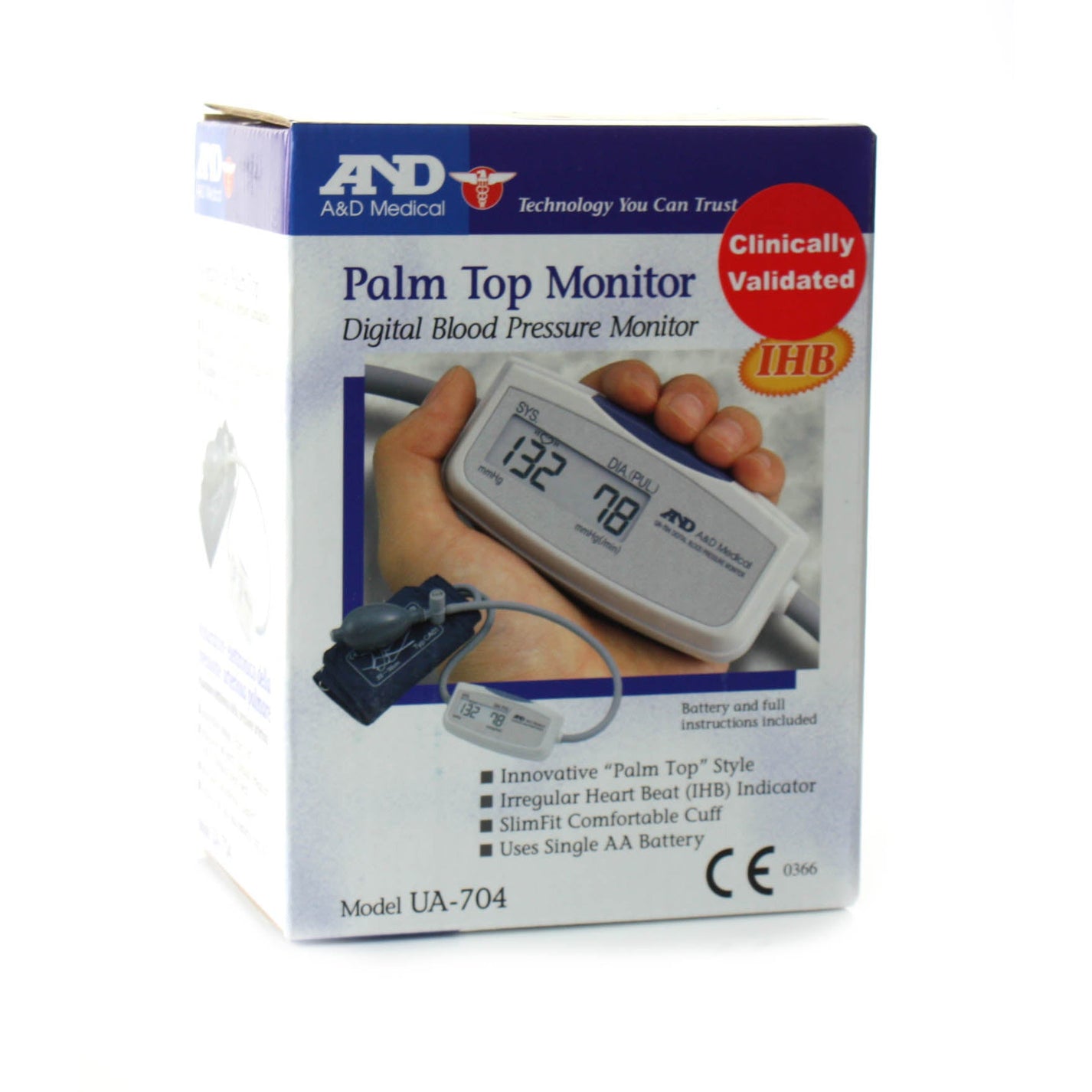 A & D UA-704 Palm Top Upper Arm Blood Pressure Monitor – Medisave UK