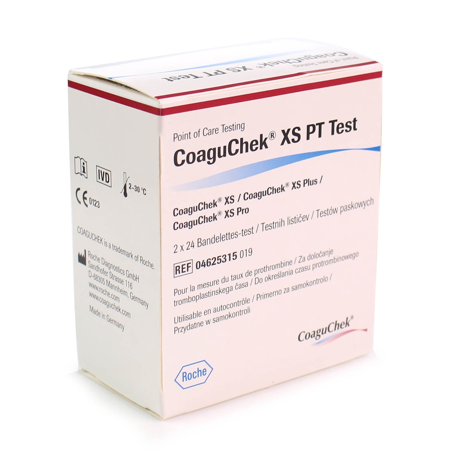 CoaguChek XS 48 PT Test Strips - 2 x 24 Test Strips (48 packs) - Roche ...