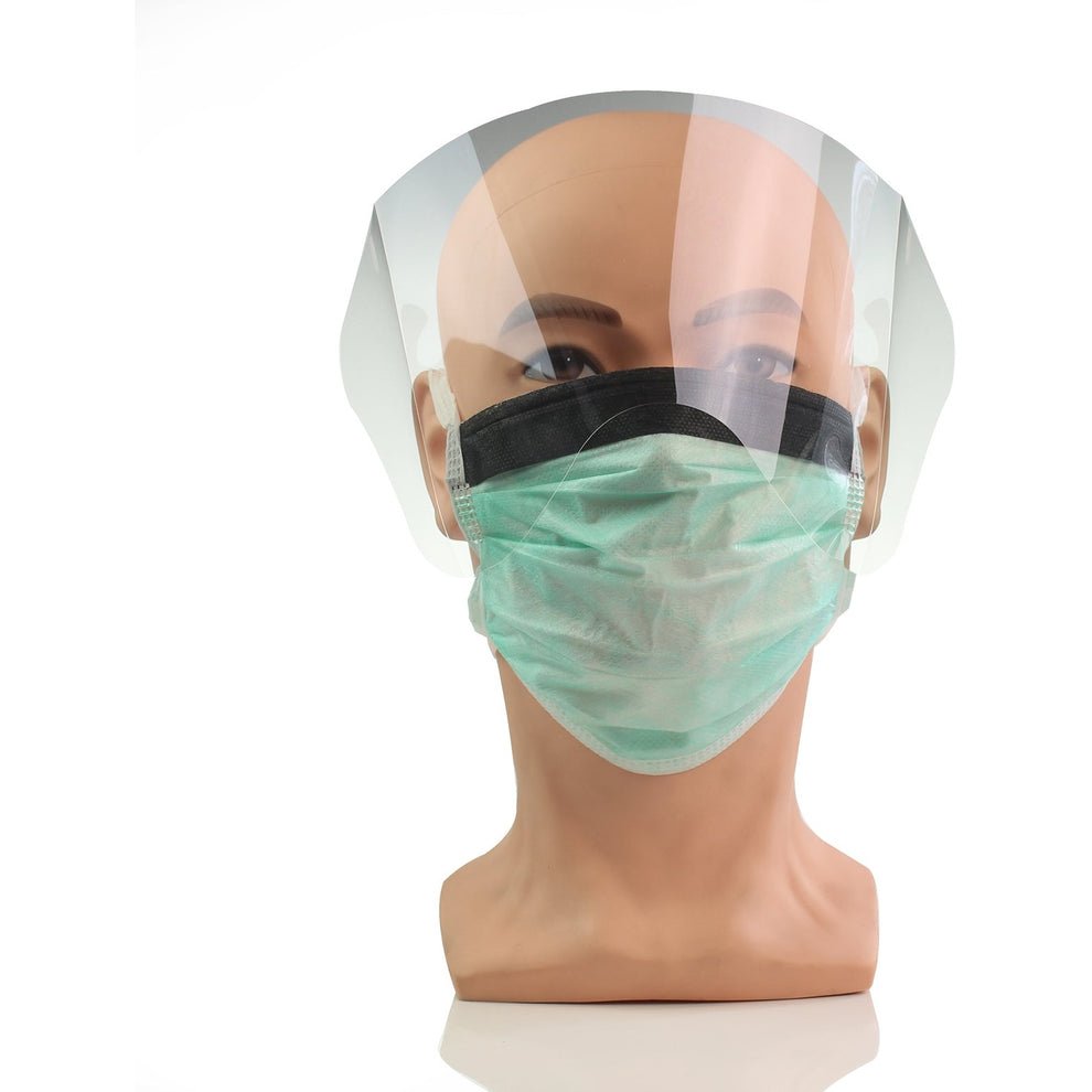 3M™ Tie-On, High Fluid-Resistant Surgical Mask with Face Shield - Type ...