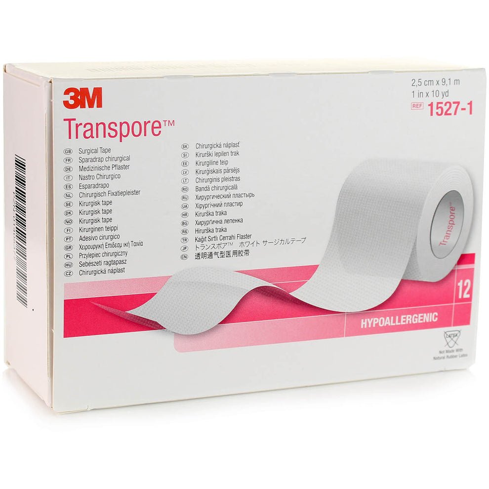 3M Transpore Surgical Tape 2.5cm x 9.14m - SINGLE – Medisave UK