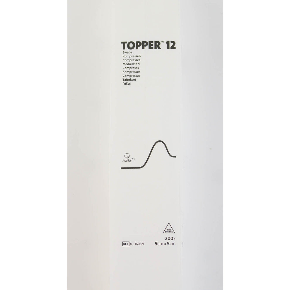 J&J Topper 12 Gauze Swabs: 5 x 5cm x 200 – Medisave UK