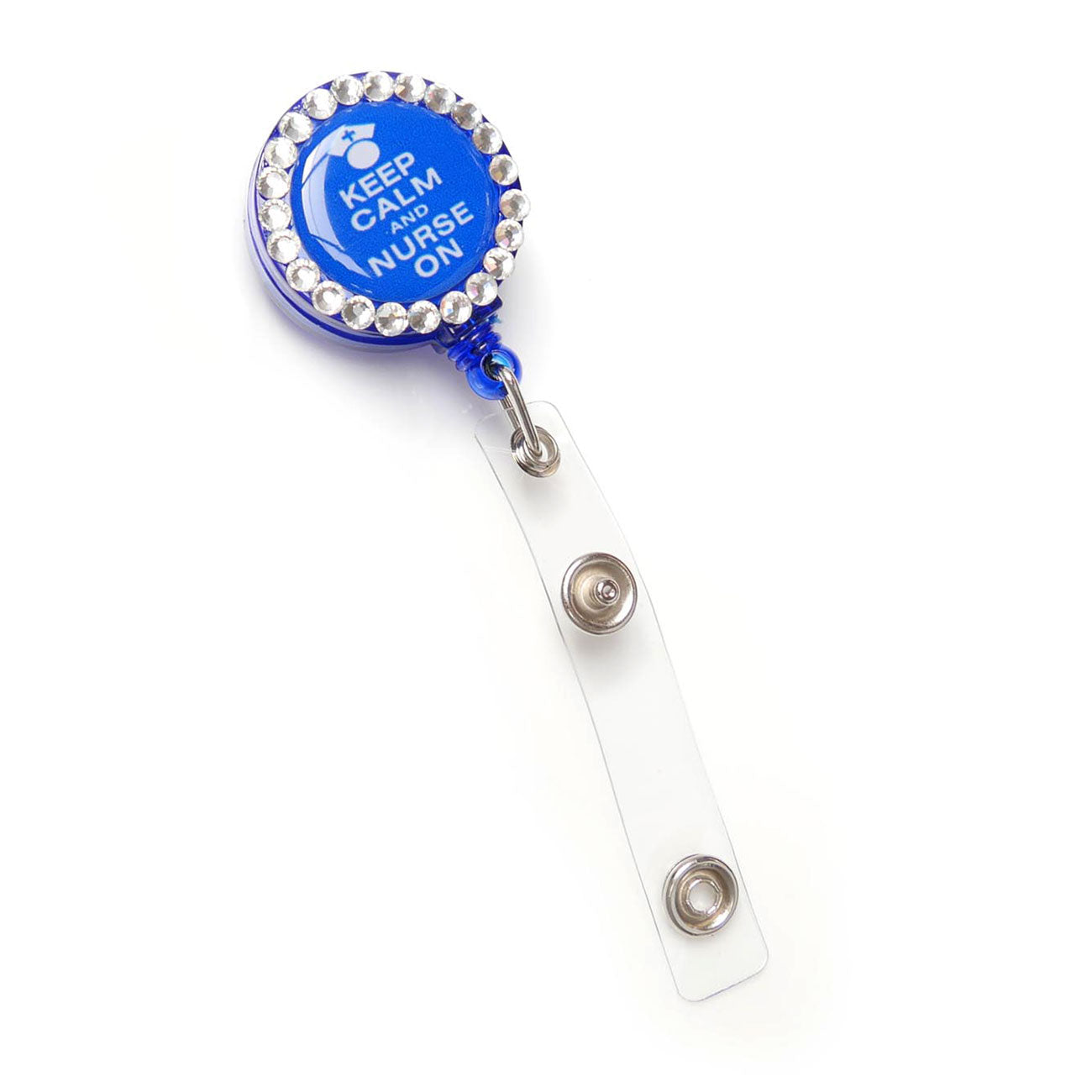 'Keep Calm' Retractable ID Tag - Blue – Medisave UK