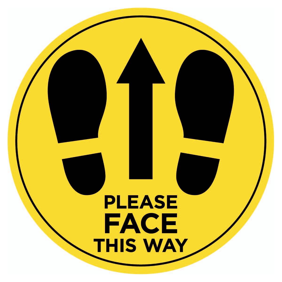 Lift floor stickers – Please face this way – 200mm - Single – Medisave UK