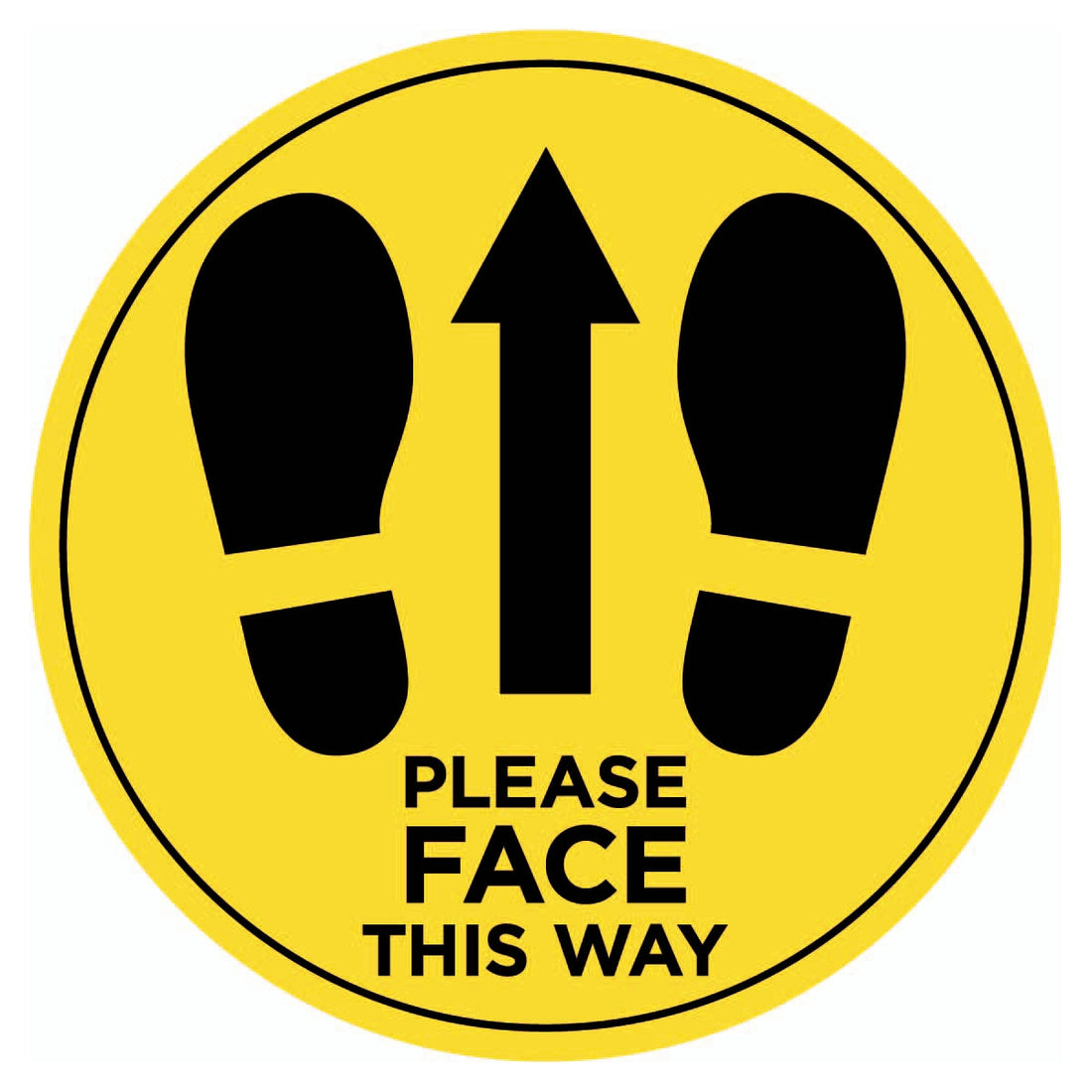 Lift floor stickers – Please face this way – 200mm - Single – Medisave UK