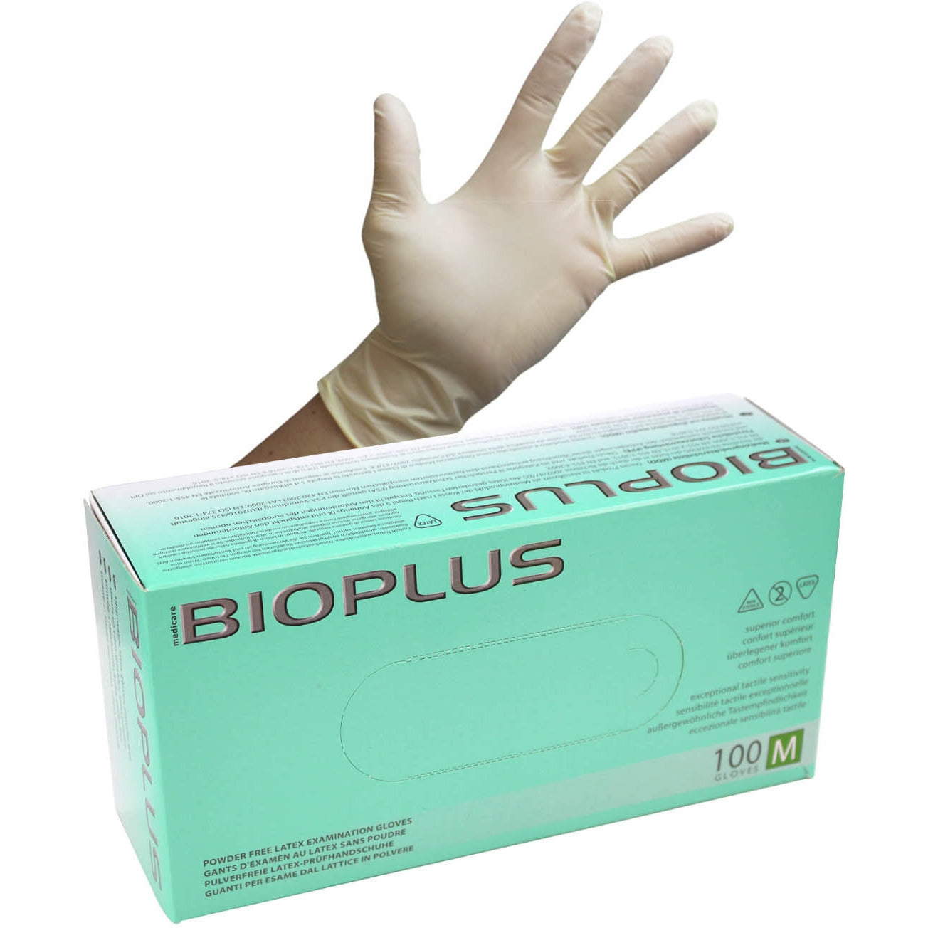 White Powder Free Latex Gloves - Medium - Box Of 100 – Medisave UK