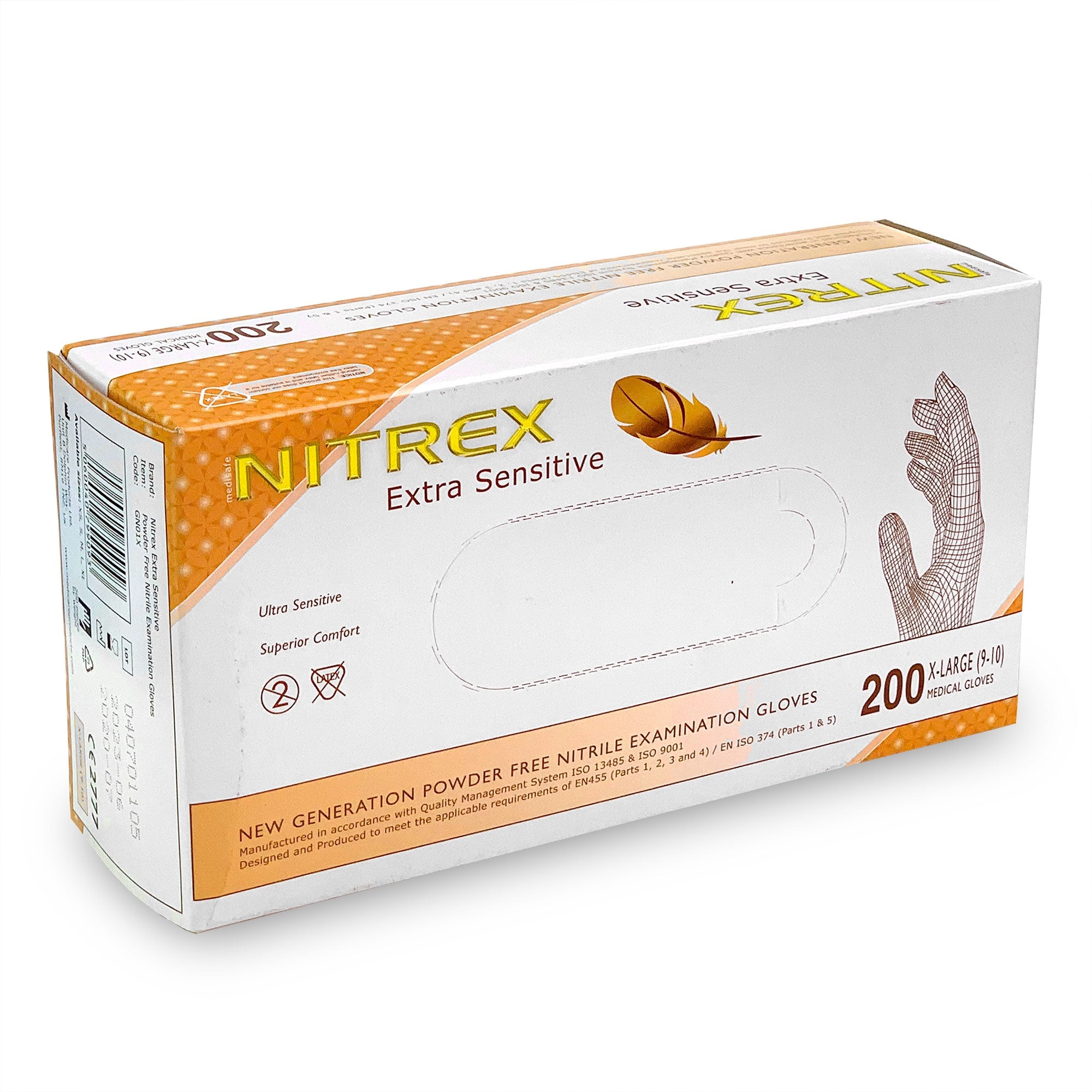 Extra Large Nitrile Gloves x 200 [Certified EN455] – Medisave UK