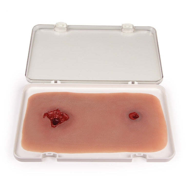 Wound Moulage Bullet Hole, Leg With Bleeding Function – Medisave UK