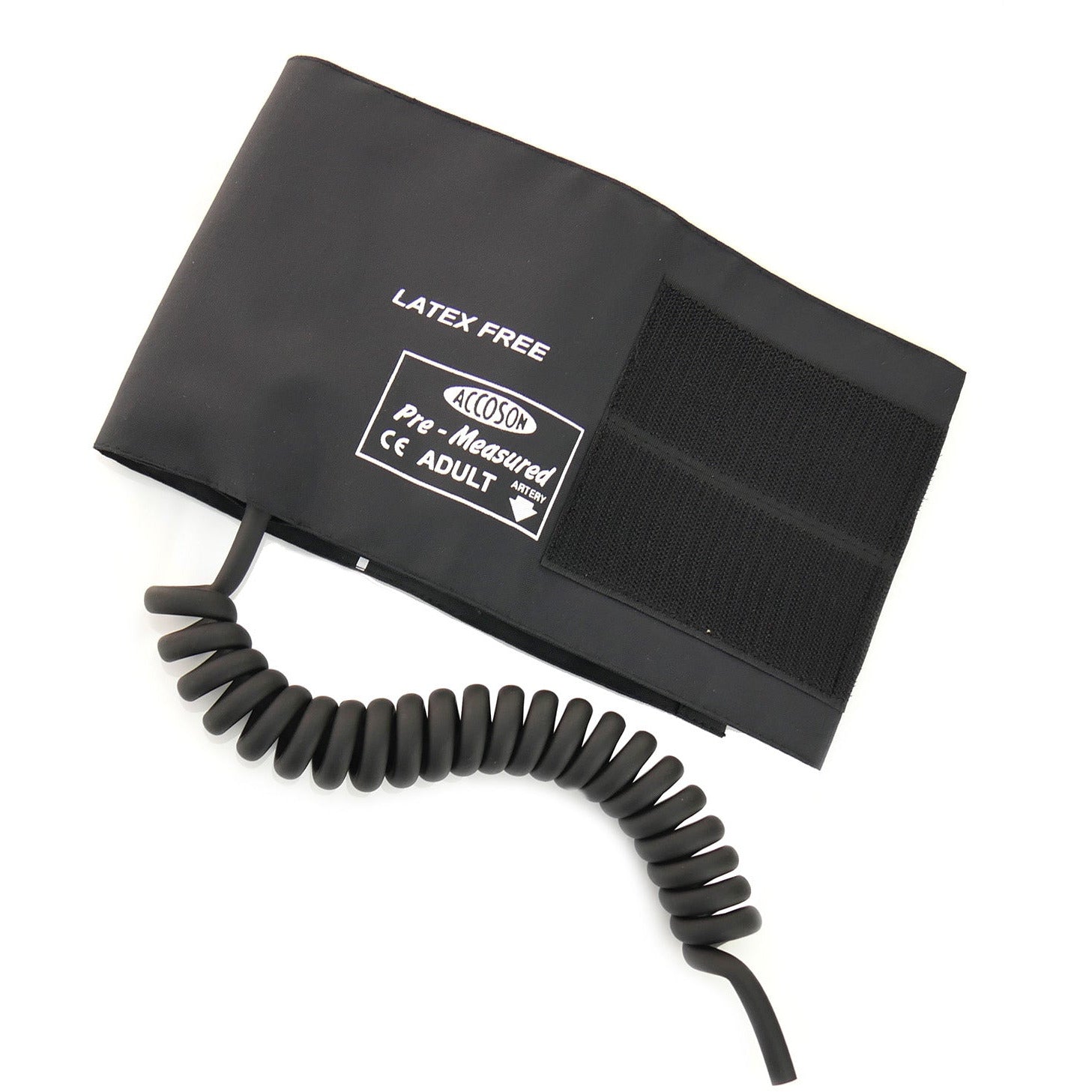 Accoson Single Tubed Standard Adult Coiled Velcro Cuff 9 x 5"