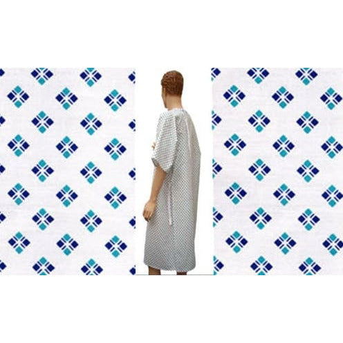Gown Polycotton, Lap Over, Standard Blue Diamond - Single – Medisave UK