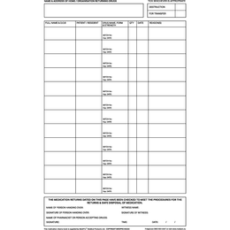 Medication Returns Book