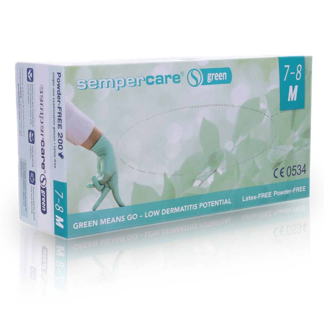 Sempercare Green Accelerant Free Nitrile Medium Box of 200 Gloves – Medisave UK