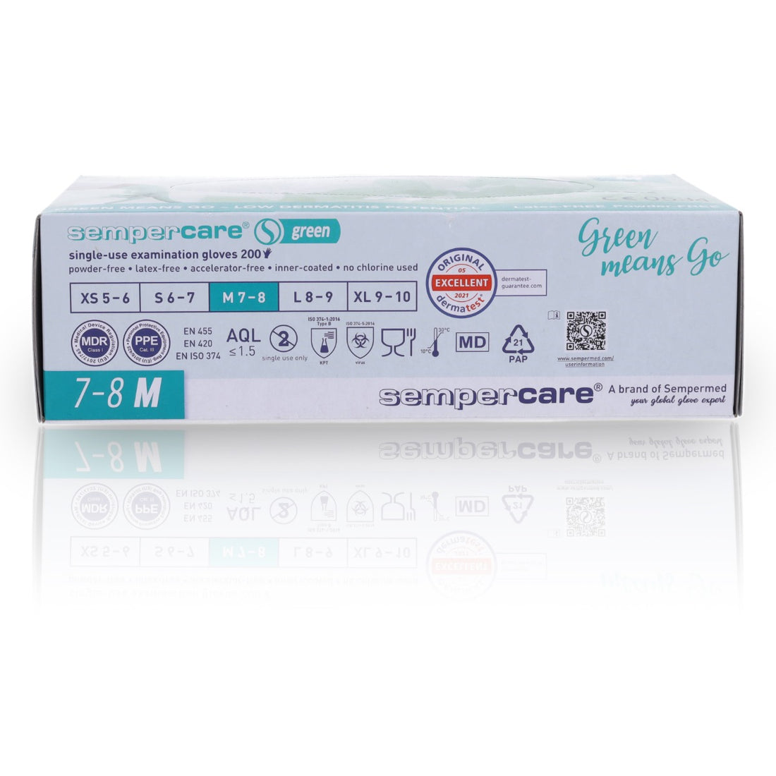 Sempercare Green Accelerant Free Nitrile Medium Box of 200 Gloves ...