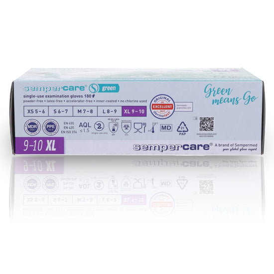 Sempercare Green Accelerant Free Nitrile Extra Large Box of 180 Gloves ...