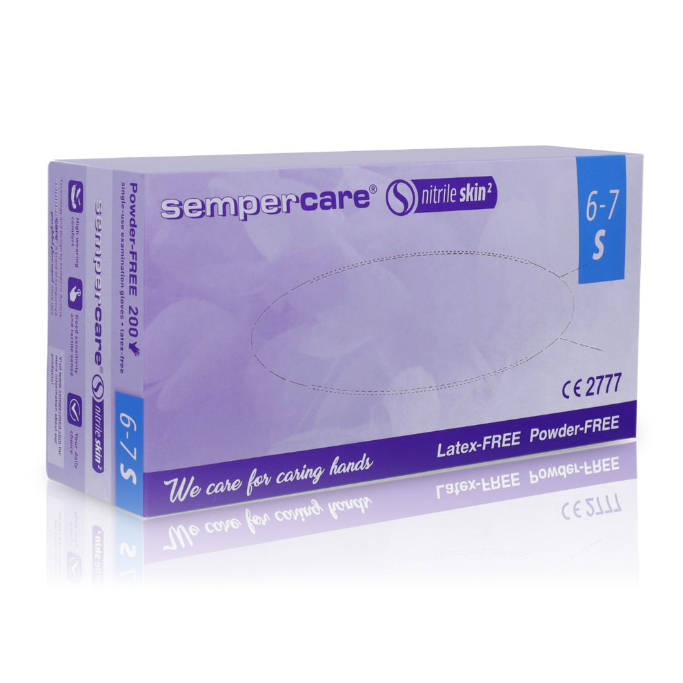 Nitrile Gloves Sempercare Skin2 Small Box of 200 – Medisave UK