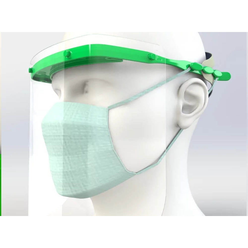 Face Shield x1 - Green [EN166] [Reusable] [Replaceable Visor] – Medisave UK