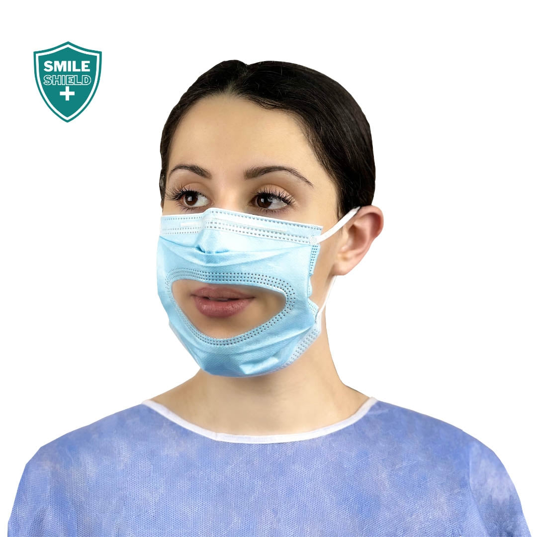 Smile Shield Transparent Face Masks With Clear Panel (Box of 50 Masks ...