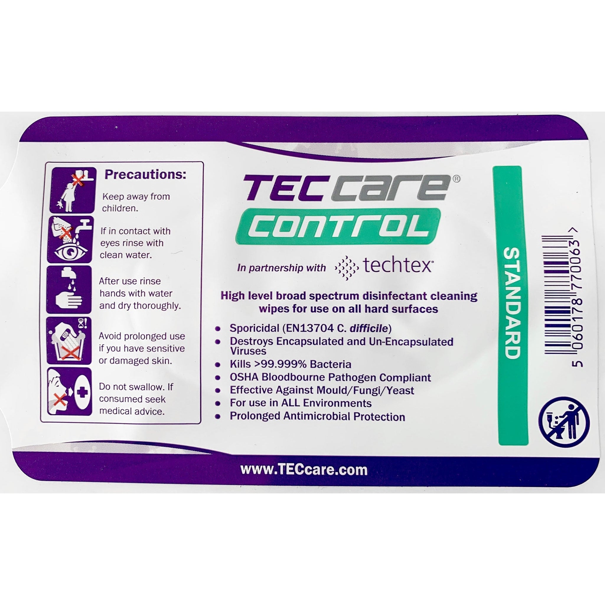 TECCare Control Hard Surface Wipes x 100 – Medisave UK