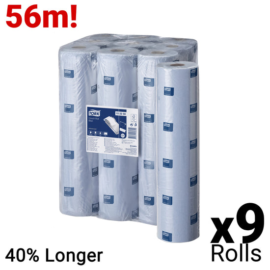 Tork Advanced 480mm Couch Roll (blue) - 56m x 9 rolls – Medisave UK