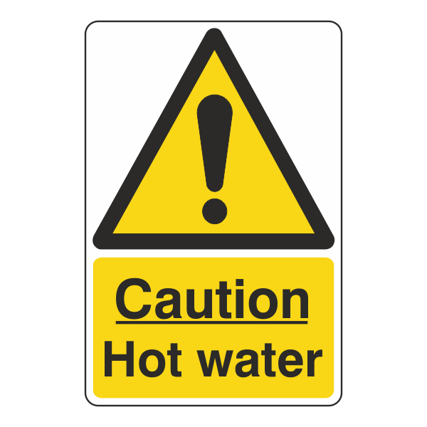 Caution Hot Water Sign - CLEARANCE – Medisave UK